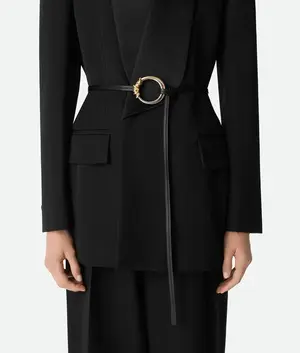 Bottega Veneta Knot Ring Belt - Black