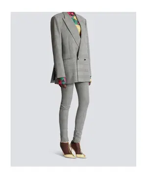 Balmain Houndstooth Double-breasted Blazer