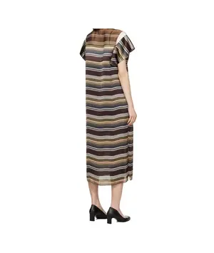 Sacai Striped Midi Dress - Black