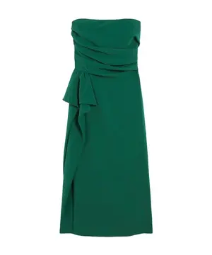 Max Mara Strapless Midi Dress With Asymmetric Ruffle