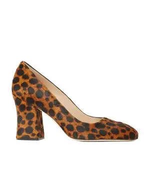 STUART WEITZMAN Curveblock Leopard-print Block Heel Pumps