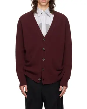MAISON MARGIELA V-neck Button-up Cardigan - Brown