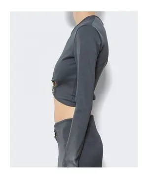 Christopher Esber Long Sleeve Crewneck Cut-out Top