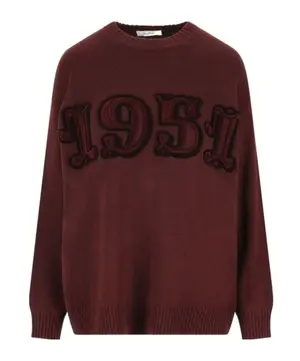 Max Mara Long Sleeve Crewneck Sweater With Embroidered Detail