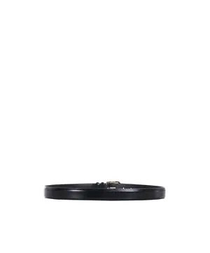 ORTIGNI Leather Belt With Buckle - Black