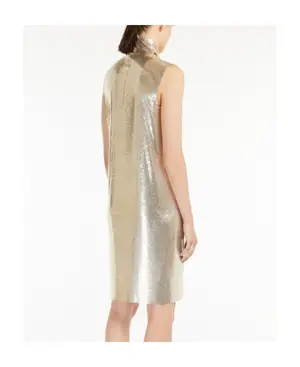 Sportmax Chain-link Sleeveless Brass Dress