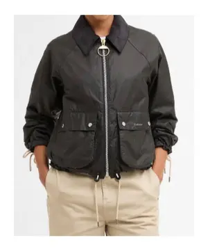 Barbour Corduroy Collar Zip-up Jacket - Black
