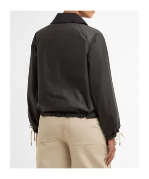 Barbour Corduroy Collar Zip-up Jacket - Black