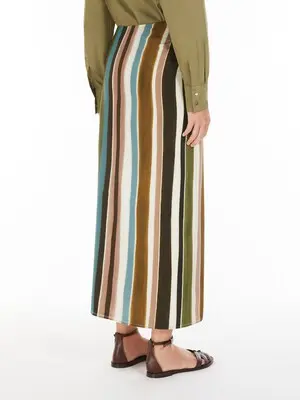 Max Mara Printed Crepe De Chine Pareo Skirt