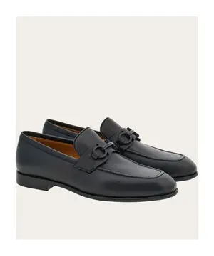 FERRAGAMO Gancini Buckle Slip-on Loafers - Black