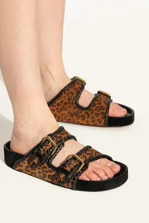 Isabel Marant Étoile Lennyo Leopard-print Sandals - Black