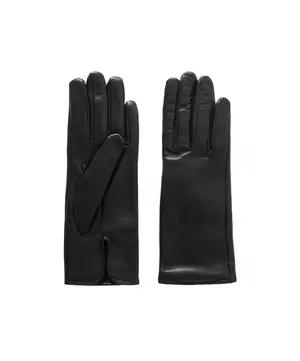 Nour Hammour Leather Gloves - Black