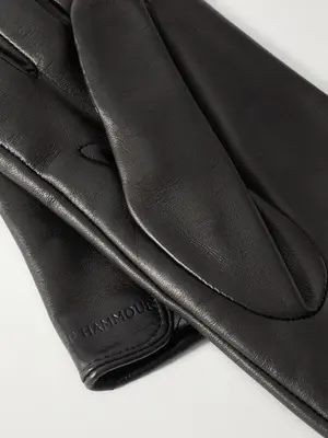 Nour Hammour Leather Gloves - Black