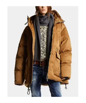 Dsquared2 Quilted Hooded Coat With Drawstring Hem