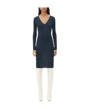 Bottega Veneta Logo Silk Dress