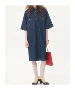 Valentino Garavani Collared Short-sleeve Denim Shirt Dress