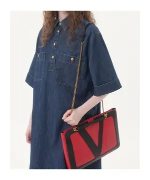 Valentino Garavani Collared Short-sleeve Denim Shirt Dress