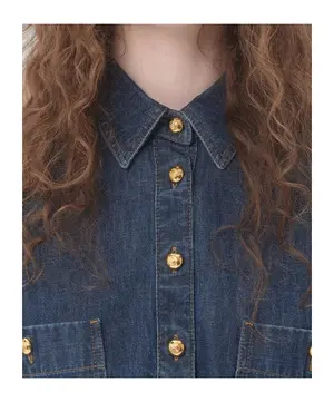 Valentino Garavani Collared Short-sleeve Denim Shirt Dress