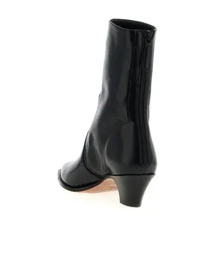 AQUAZZURA Brunswick Leather Pointed-toe Zip Ankle Boots
