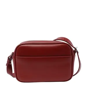 COURREGES Re-edition Logo Patch Zip-up Shoulder Bag - Red