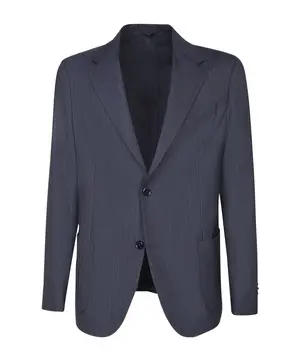 LARDINI Single Breasted Pinstriped Two-piece Suit - Blue