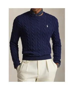 Polo Ralph Lauren Plaited Cable-knit Sweater - Blue