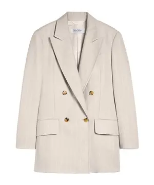 MAX MARA Max Mara Gerla Double-Breasted Linen Blazer