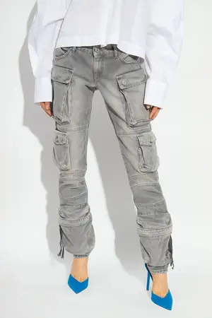 Attico The Essie Tapered Cargo Long Pants - Gray