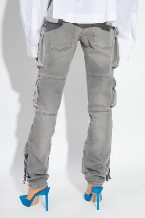Attico The Essie Tapered Cargo Long Pants - Gray