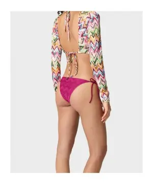 Missoni Zigzag Motif Long Sleeve Crop Top - Multicolor
