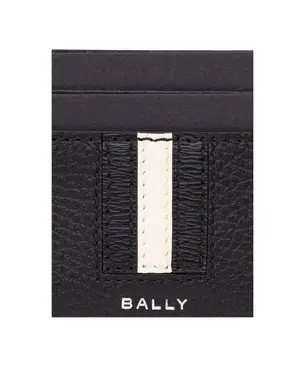 Bally Logo Printed Stripe Detailed Cardholder - Black