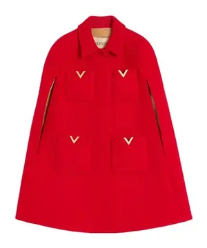 Valentino Garavani Drill Double Cape - Red