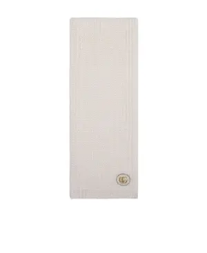 Gucci Logo Patch Knit Scarf - Nude