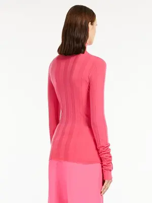 Sportmax High-neck Wide-ribbed Knit Top
