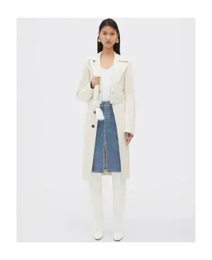 Bottega Veneta Denim Effect Front Slit Skirt