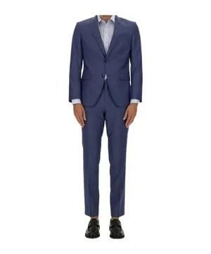 Hugo Boss Herringbone Slim-fit Suit - Blue