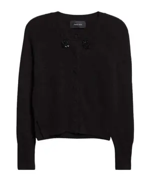 Simone Rocha Embellished Cashmere Cardigan - Black