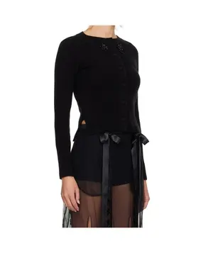 Simone Rocha Embellished Cashmere Cardigan - Black