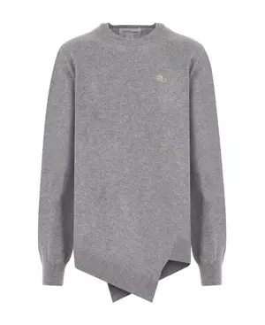 Comme Des Garçons X Lacoste Asymmetrical Round Neck Sweater - Grey