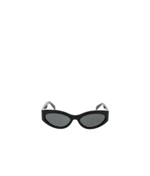 Celine Oval Frame Sunglasses With Logo Embellishment - Gray