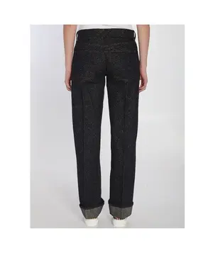Burberry Glittered Straight-leg Jeans