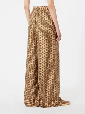 Max Mara Patterned Wide-leg Trousers - Hazelnut Brown