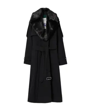 Burberry Kennington Trench Coat With Removable Faux Fur Collar