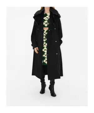 Burberry Kennington Trench Coat With Removable Faux Fur Collar