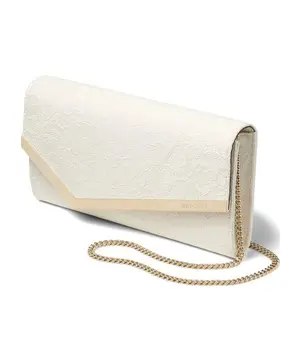 JIMMY CHOO Fold-over Chain Shoulder Bag - Ivory