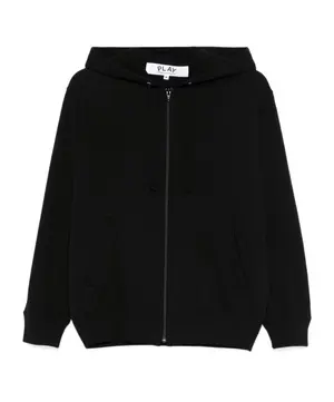 Play Comme Des Garcon Zip-up Heart-patch Hoodie