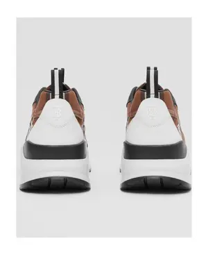 Burberry Check Pattern Lace-up Sneakers - White