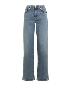 7 For All Mankind Stovepipe Straight Jeans - Blue