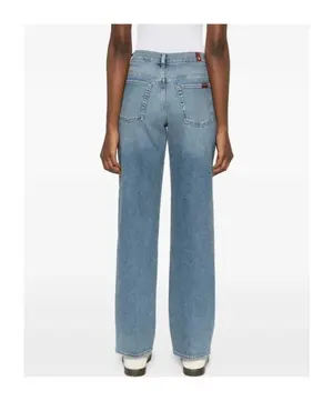 7 For All Mankind Stovepipe Straight Jeans - Blue