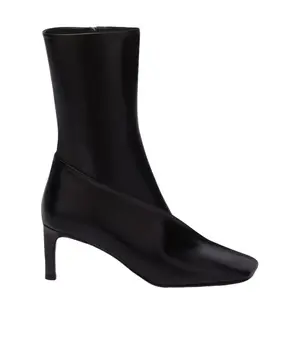 JIL SANDER Square Toe Zip Up Ankle Boots